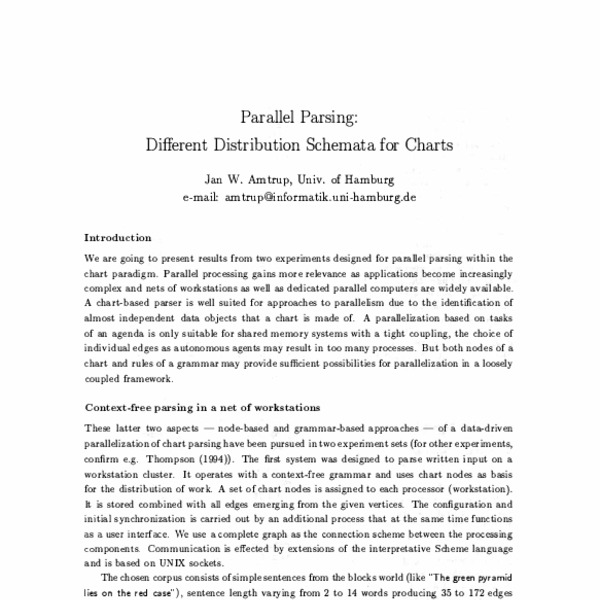 Parallel Parsing: Different Distribution Schemata for Charts - ACL ...