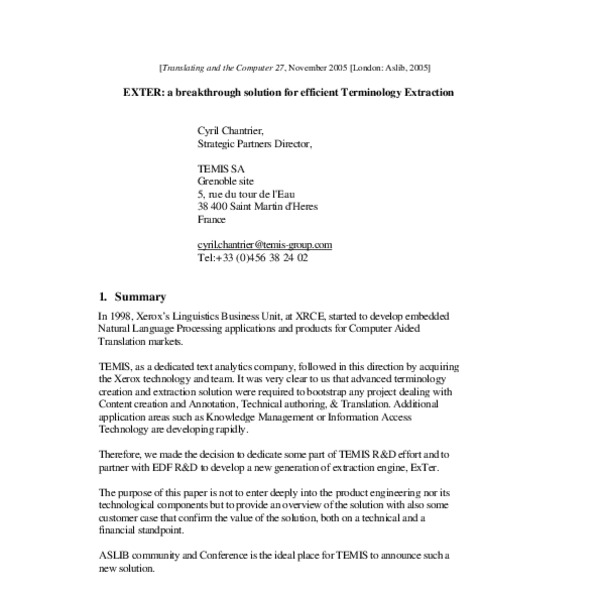 EXTER: A Breakthrough Solution for Efficient Terminology Extraction ...