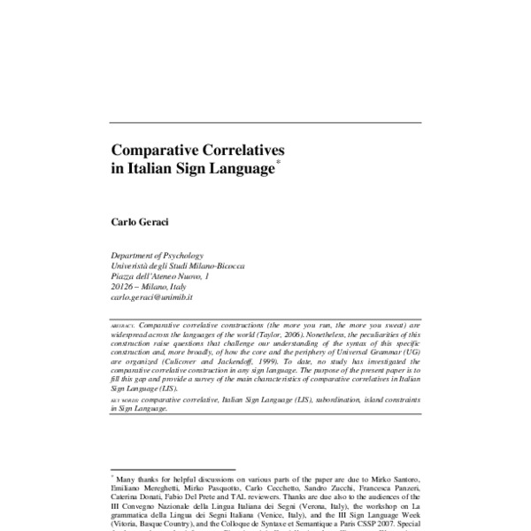 Comparative Correlatives in Italian Sign Language - ACL Anthology