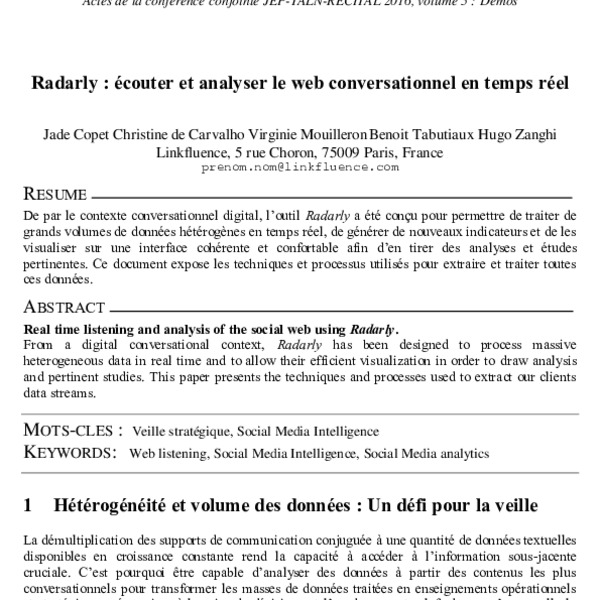 Radarly : écouter et analyser le web conversationnel en temps réel ...