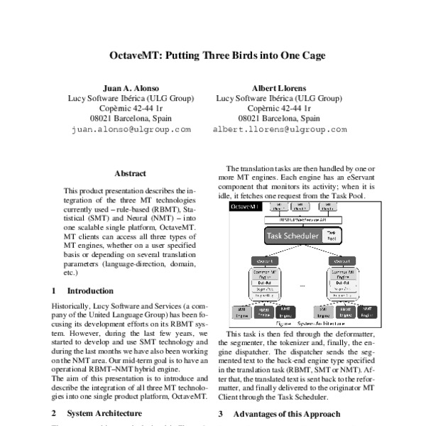 OctaveMT: Putting Three Birds into One Cage - ACL Anthology