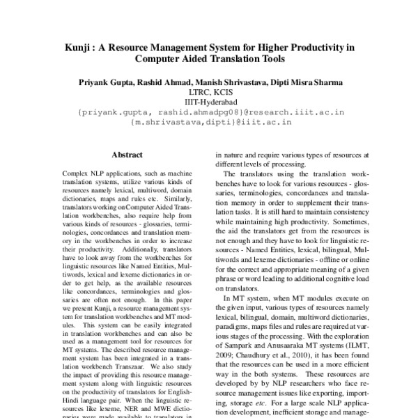 Kunji : A Resource Management System for Higher Productivity in ...