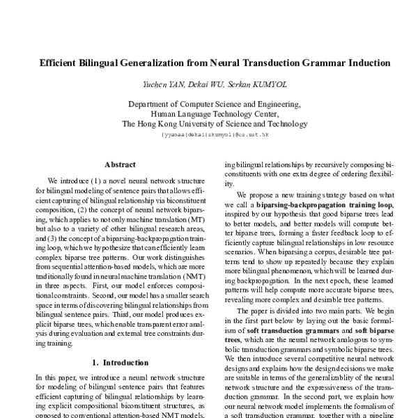Efficient Bilingual Generalization from Neural Transduction Grammar ...