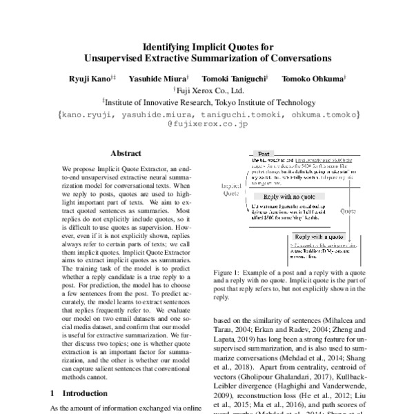 Identifying Implicit Quotes for Unsupervised Extractive Summarization ...