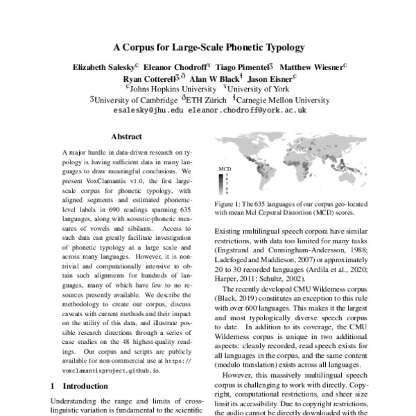 A Corpus for Large-Scale Phonetic Typology - ACL Anthology