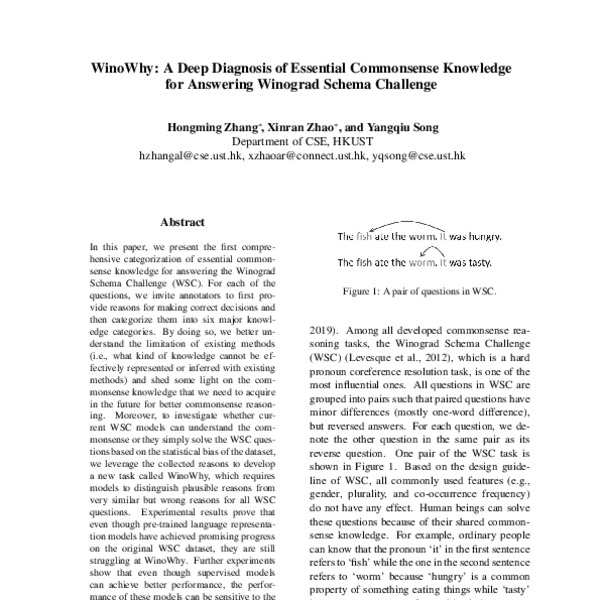 WinoWhy: A Deep Diagnosis of Essential Commonsense Knowledge for ...