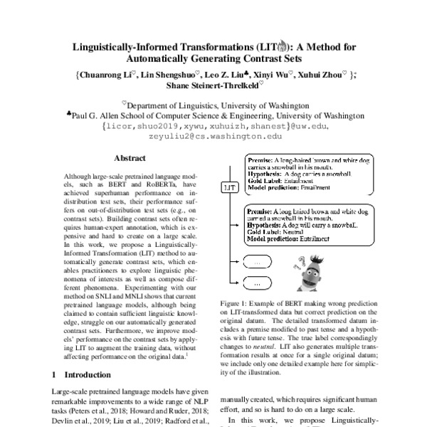 Linguistically Informed Transformations Lit A Method For Automatically Generating Contrast