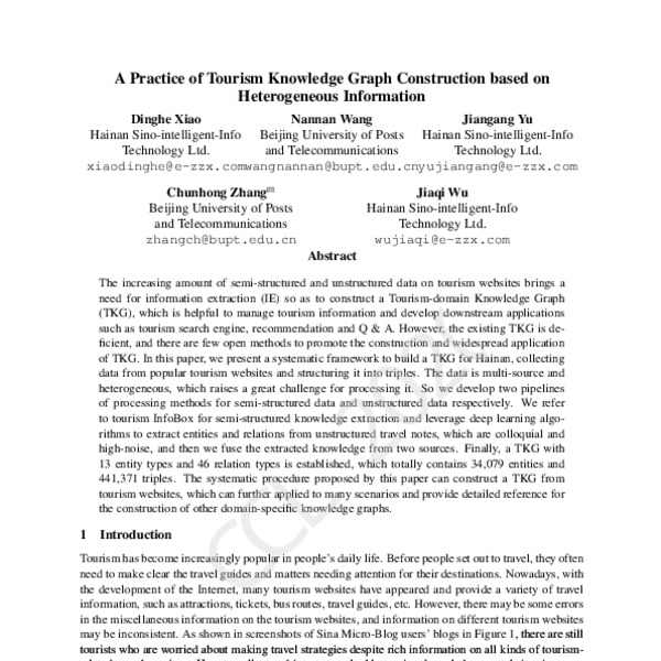 A Practice of Tourism Knowledge Graph Construction based on ...