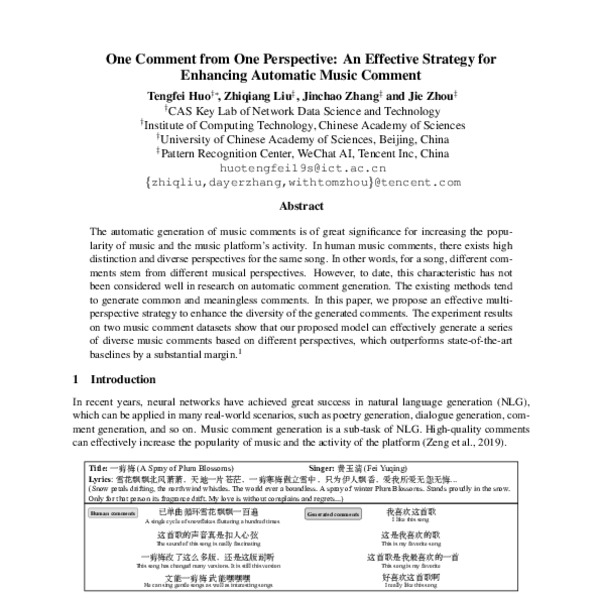 One Comment from One Perspective: An Effective Strategy for Enhancing ...