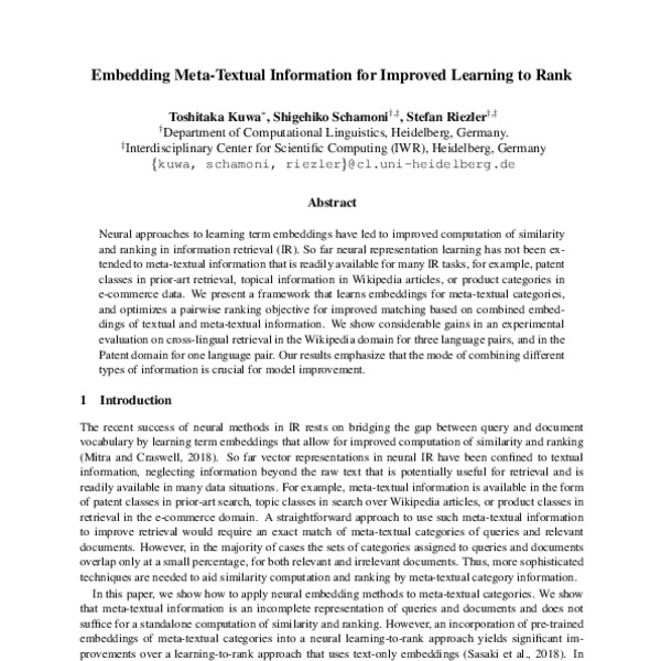 Embedding Meta-Textual Information for Improved Learning to Rank - ACL ...