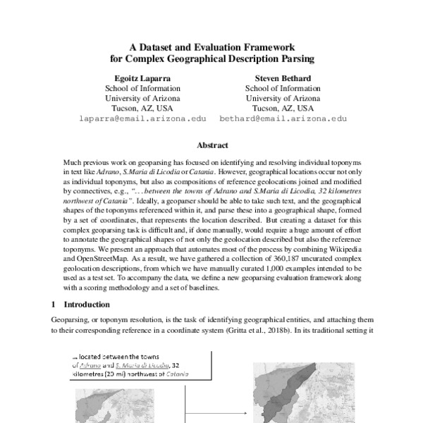 A Dataset and Evaluation Framework for Complex Geographical Description ...