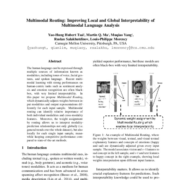 Multimodal Routing: Improving Local and Global Interpretability of Multimodal Language Analysis ...