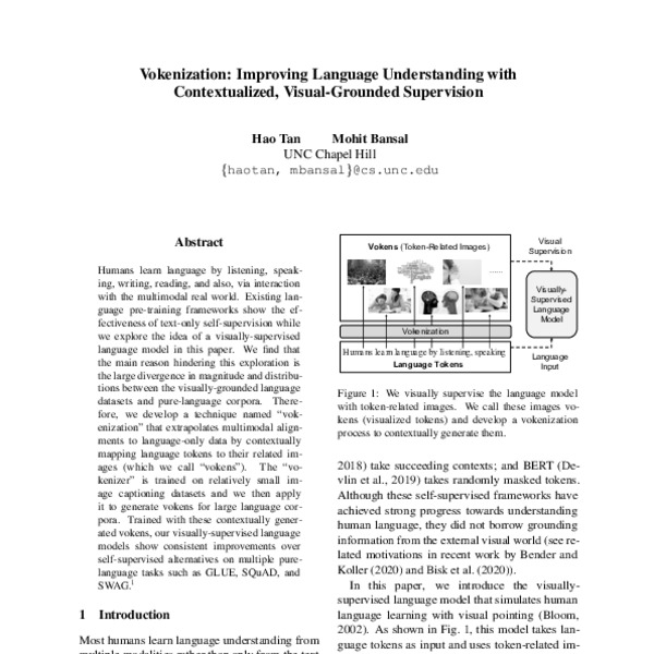 Vokenization Improving Language Understanding With Contextualized Visual Grounded Supervision