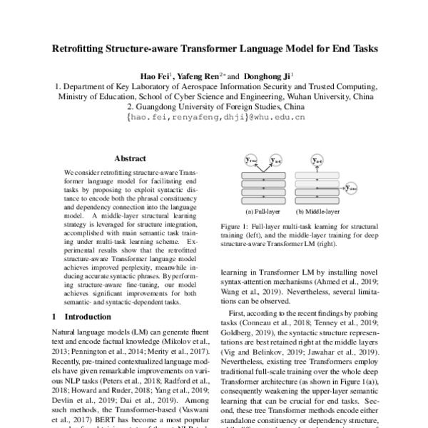 Retrofitting Structure Aware Transformer Language Model For End Tasks 2400
