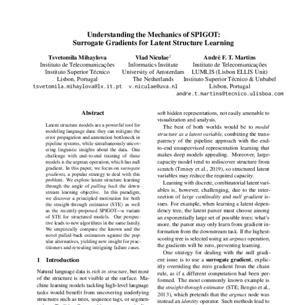 Understanding the Mechanics of SPIGOT: Surrogate Gradients for Latent Structure Learning - ACL ...