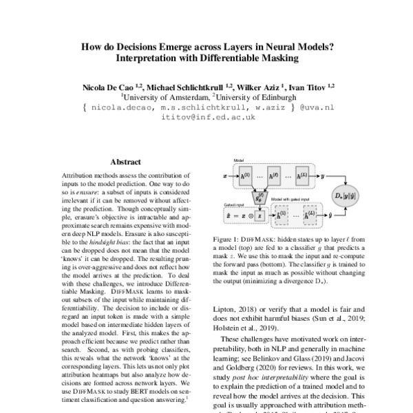 How do Decisions Emerge across Layers in Neural Models? Interpretation with Differentiable ...