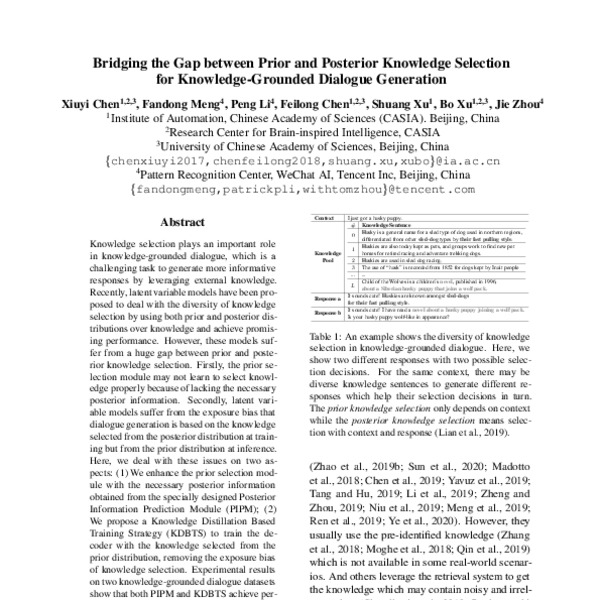 Bridging the Gap between Prior and Posterior Knowledge Selection for ...