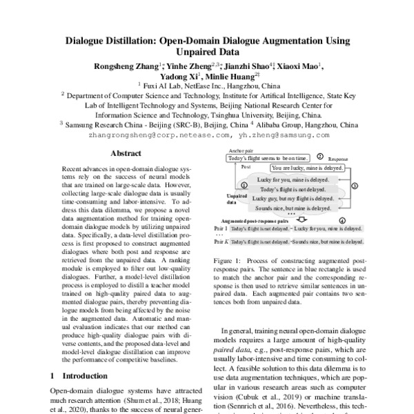 Dialogue Distillation: Open-Domain Dialogue Augmentation Using Unpaired Data - ACL Anthology