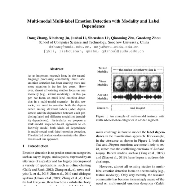 Multi Modal Multi Label Emotion Detection With Modality And Label
