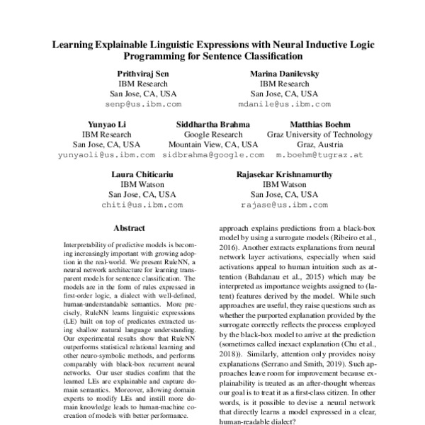 Learning Explainable Linguistic Expressions with Neural Inductive Logic Programming for Sentence ...