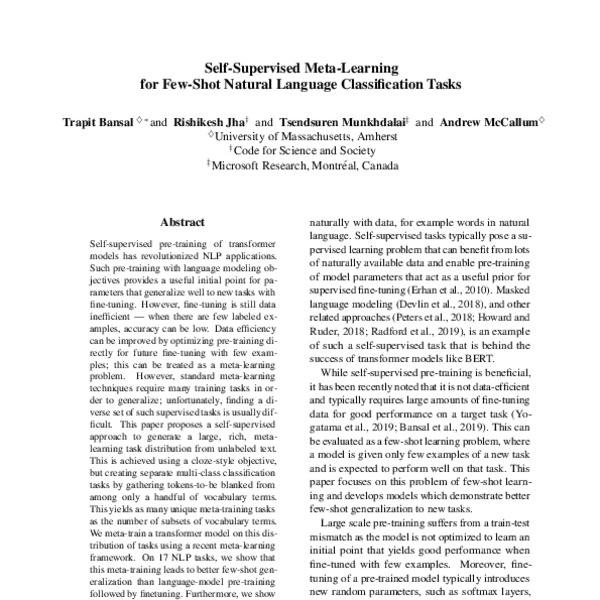 Self-Supervised Meta-Learning for Few-Shot Natural Language ...