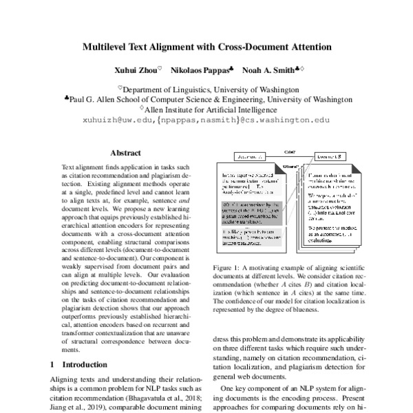 Multilevel Text Alignment with Cross-Document Attention - ACL Anthology