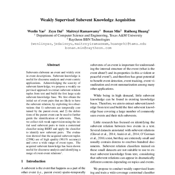 Weakly Supervised Subevent Knowledge Acquisition - ACL Anthology