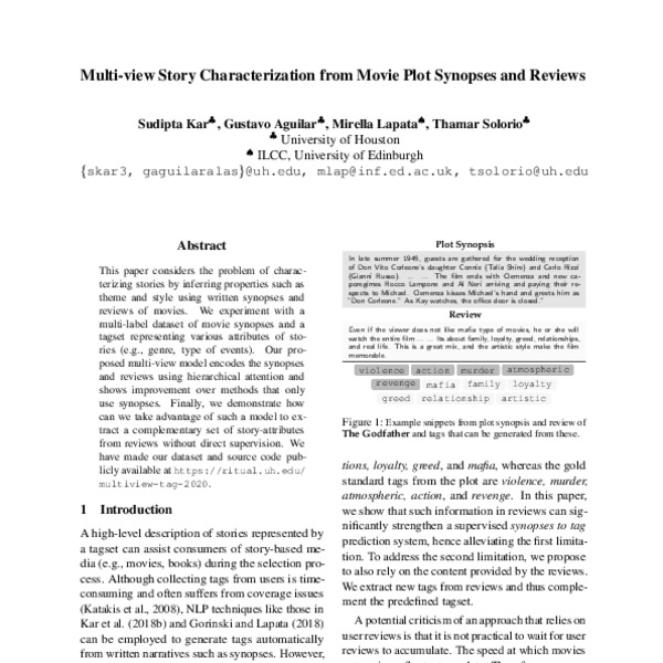Multi-view Story Characterization from Movie Plot Synopses and Reviews - ACL Anthology