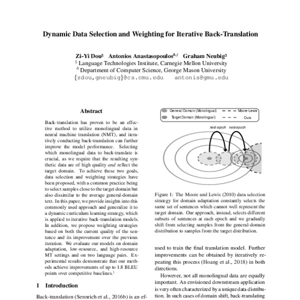 Dynamic Data Selection and Weighting for Iterative Back-Translation ...