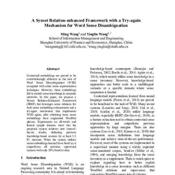A Synset Relation-enhanced Framework with a Try-again Mechanism for ...