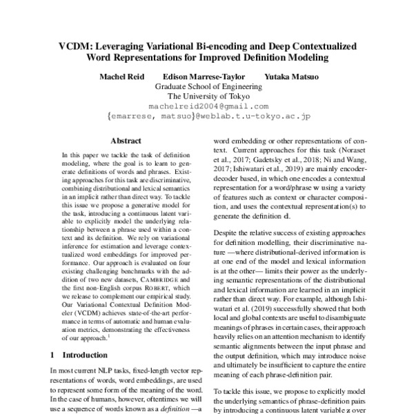 VCDM: Leveraging Variational Bi-encoding and Deep Contextualized Word ...