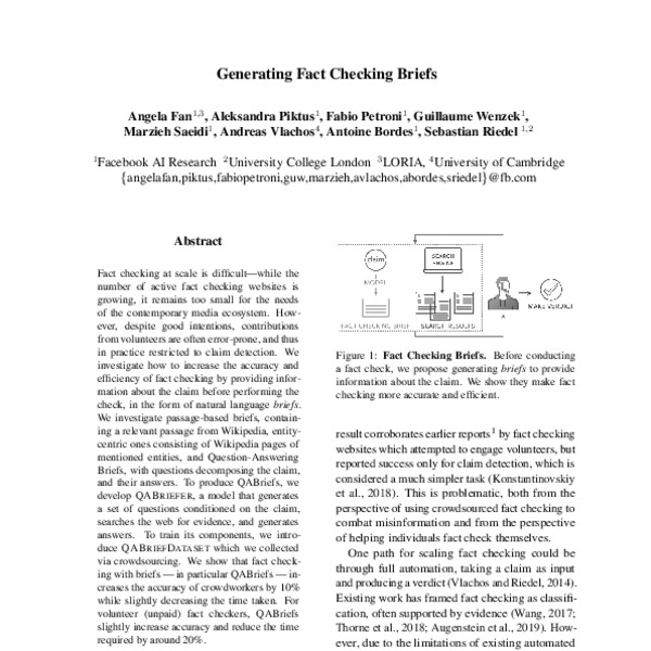 Generating Fact Checking Briefs - ACL Anthology