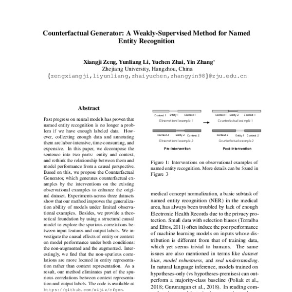 Counterfactual Generator: A Weakly-Supervised Method for Named Entity Recognition - ACL Anthology