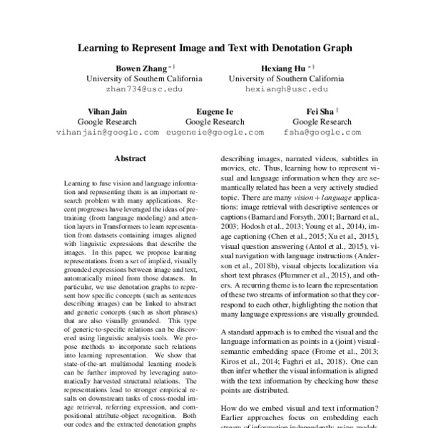 Learning to Represent Image and Text with Denotation Graph - ACL Anthology