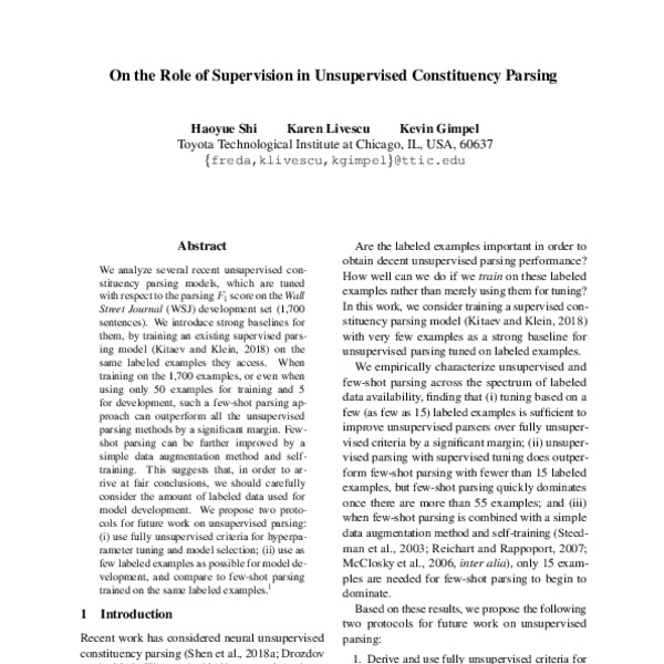 On the Role of Supervision in Unsupervised Constituency Parsing - ACL Anthology