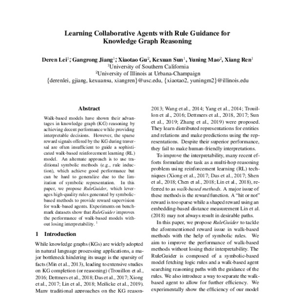 Learning Collaborative Agents With Rule Guidance For Knowledge Graph Reasoning Acl Anthology