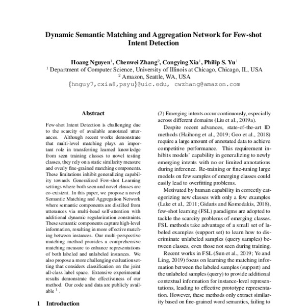 Dynamic Semantic Matching And Aggregation Network For Few Shot Intent Detection Acl Anthology