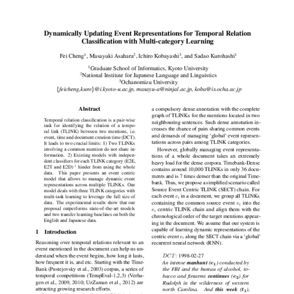 Dynamically Updating Event Representations For Temporal Relation Classification With Multi