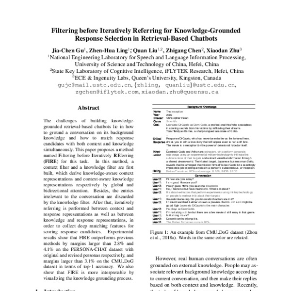 Filtering before Iteratively Referring for Knowledge-Grounded Response ...