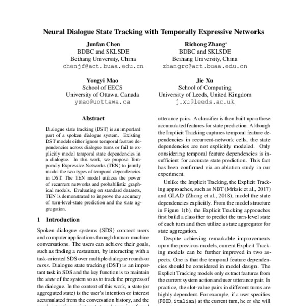 Neural Dialogue State Tracking with Temporally Expressive Networks - ACL Anthology