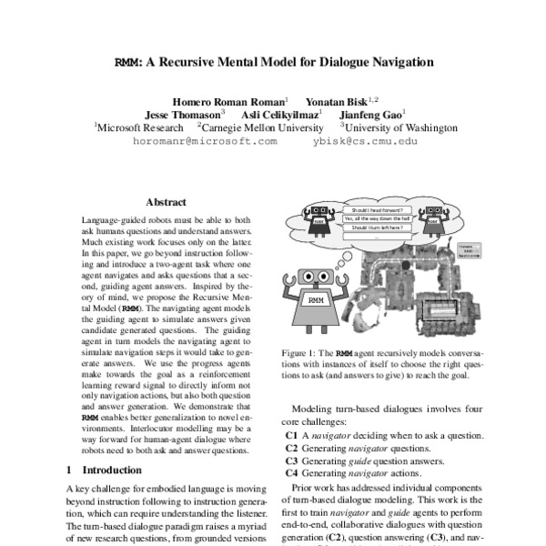 RMM: A Recursive Mental Model for Dialogue Navigation - ACL Anthology