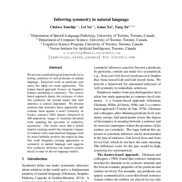 Inferring symmetry in natural language - ACL Anthology
