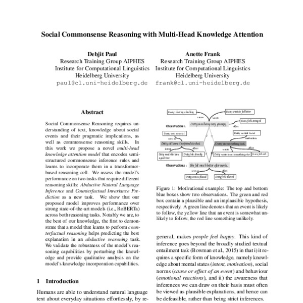 Social Commonsense Reasoning with Multi-Head Knowledge Attention - ACL Anthology