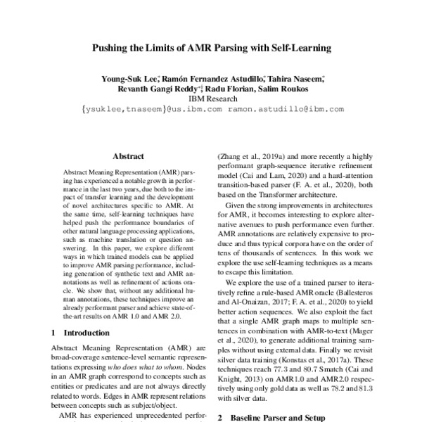 Pushing the Limits of AMR Parsing with Self-Learning - ACL Anthology