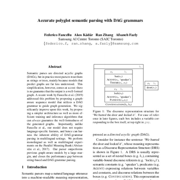 Accurate polyglot semantic parsing with DAG grammars - ACL Anthology