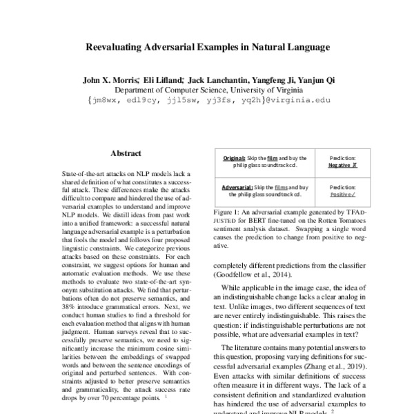 Reevaluating Adversarial Examples In Natural Language ACL Anthology reevaluating-adversarial-examples-in-natural-language-acl-anthology