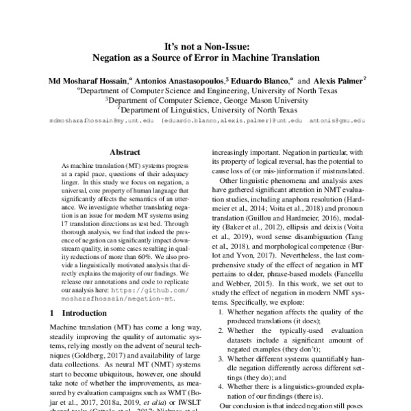 It’s not a Non-Issue: Negation as a Source of Error in Machine ...