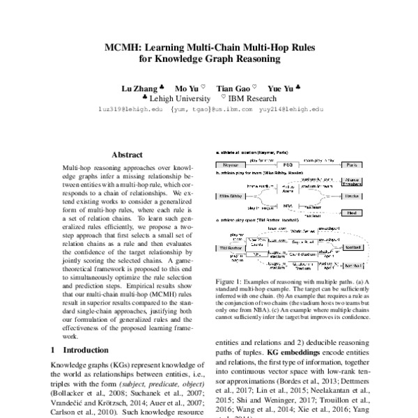 MCMH: Learning Multi-Chain Multi-Hop Rules for Knowledge Graph Reasoning - ACL Anthology