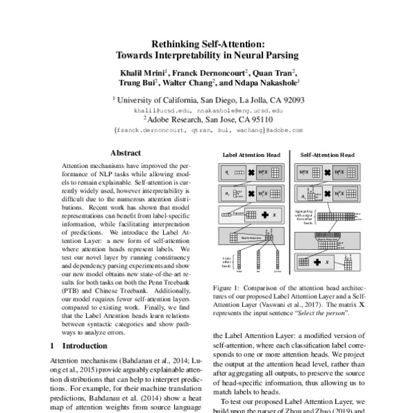 Rethinking Self Attention Towards Interpretability In Neural Parsing Acl Anthology