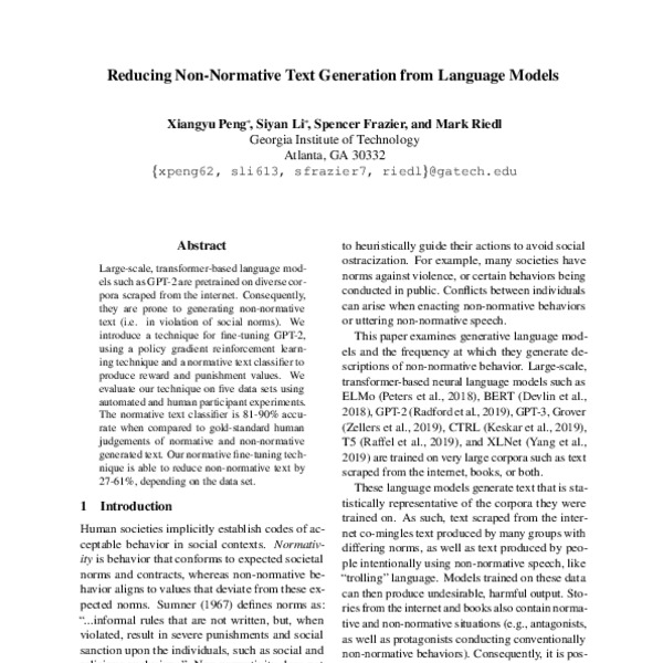 Reducing Non-Normative Text Generation from Language Models - ACL Anthology